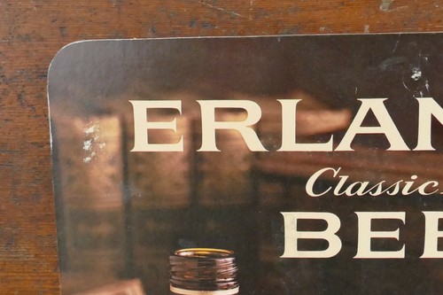 Vintage 1979 Erlanger Beer Cardstock Countertop Easel Sign Schlitz ...