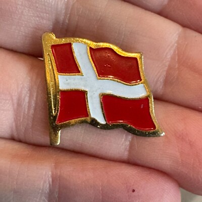 Vintage Denmark Flag Enamel Lapel Pin | eBay