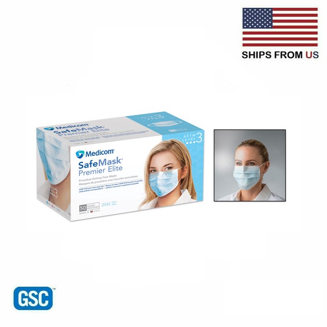 MEDICOM 2042 Safemask Premier Elite Earloop Face Mask - Box of 20 for ...