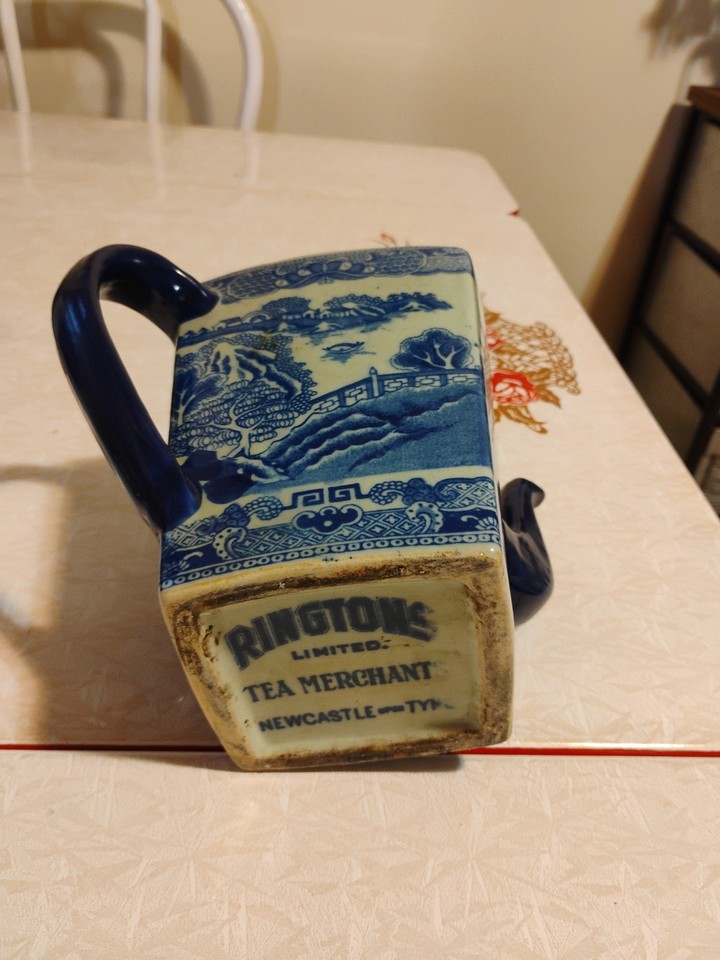 Blue Willow Ringtons Limited Tea Merchants Ceramic Jar Tea/ Coffees Pot ...