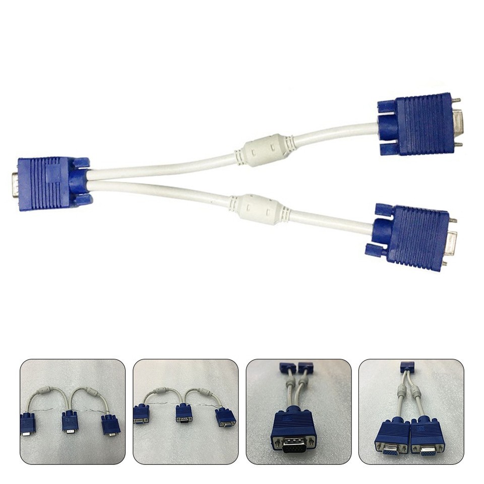 2 PCS Monitor Splitter Cables for Dual Monitors Connector Desktop ...