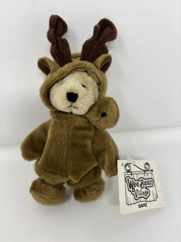 Vtg GANZ Wee Bear Village Teddy Bear Chocolate Moose 6.5” Stuffed ...