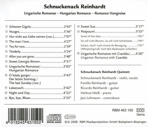 Schnuckenack Reinhardt Quintet Hungarian romance (CD) Album (US IMPORT ...