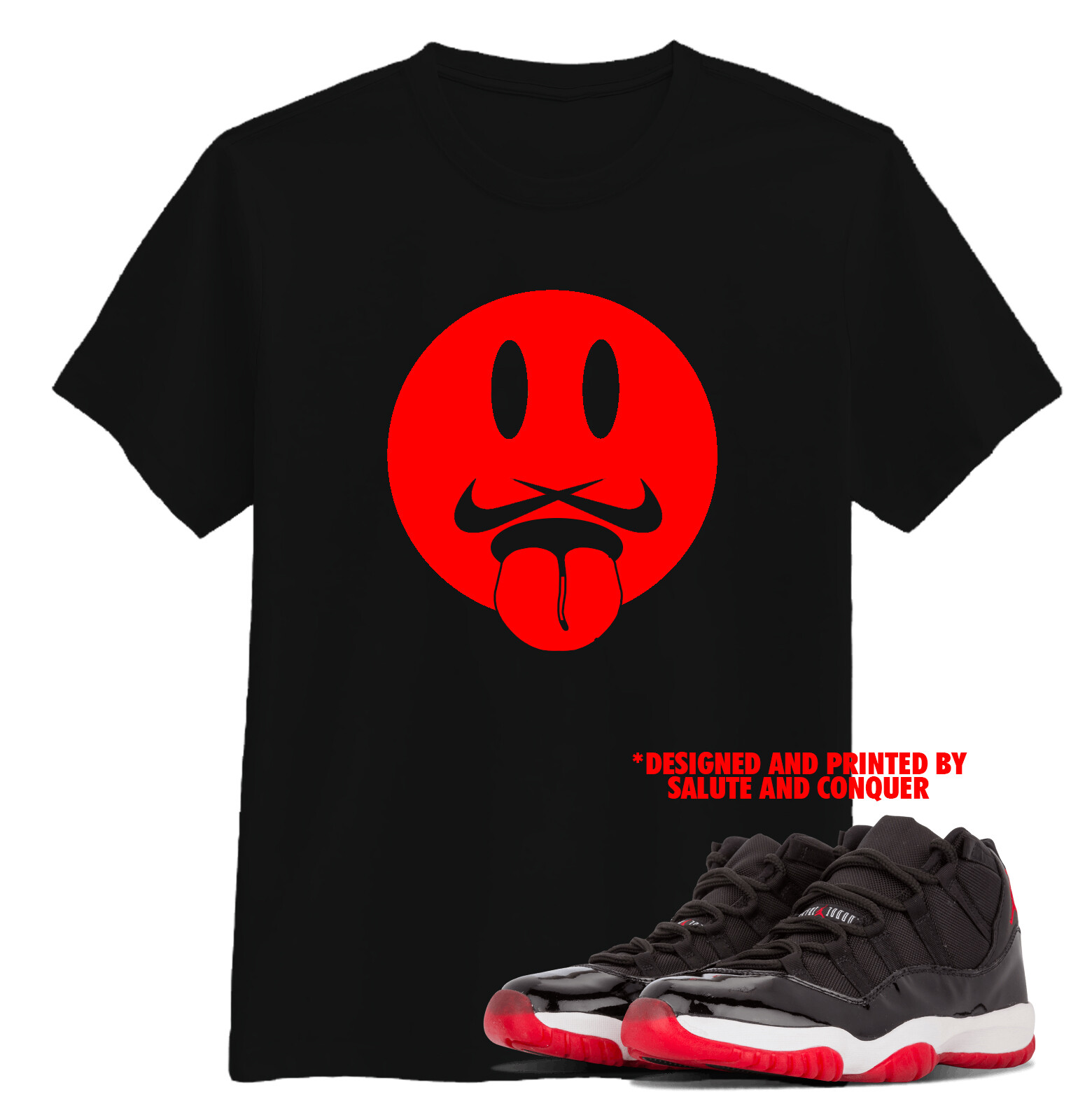 JORDAN 11 BREDS T SHIRTS BY SALUTE AND CONQUER (EMOJI) | eBay