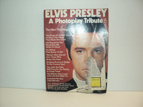 Elvis Presley A Photoplay Tribute Magazine 1977 Vintage Damage on Cover ...