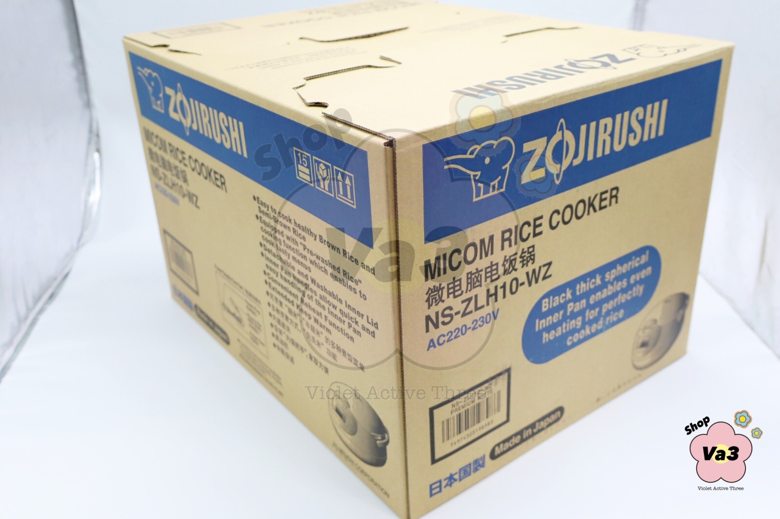 ZOJIRUSHI Rice Cooker 220-230V 1L NS-ZLH10-WZ Micom Type White Made in ...