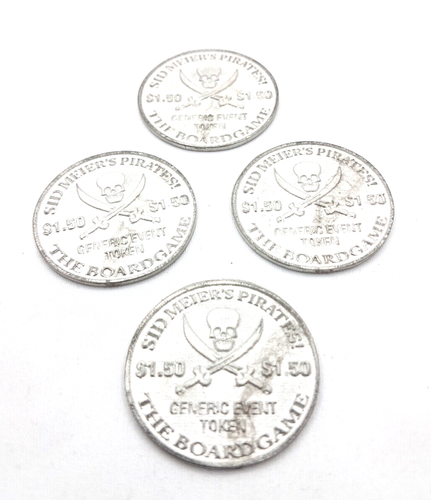 Set of 4 Eagle Games Sid Meier's Pirates! Generic Event Token Origins ...