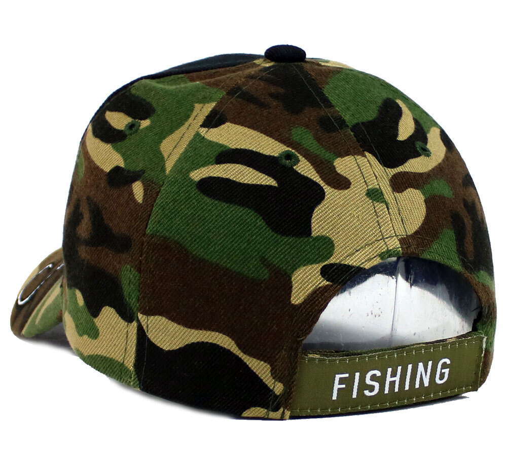 FISHING Hat FISH Embroidered Camouflage Outdoor Sports Adjustable ...