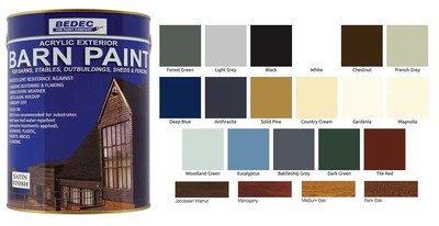 Bedec Acrylic Exterior Barn Paint - All Colours 2.5L/5L/20L - All ...