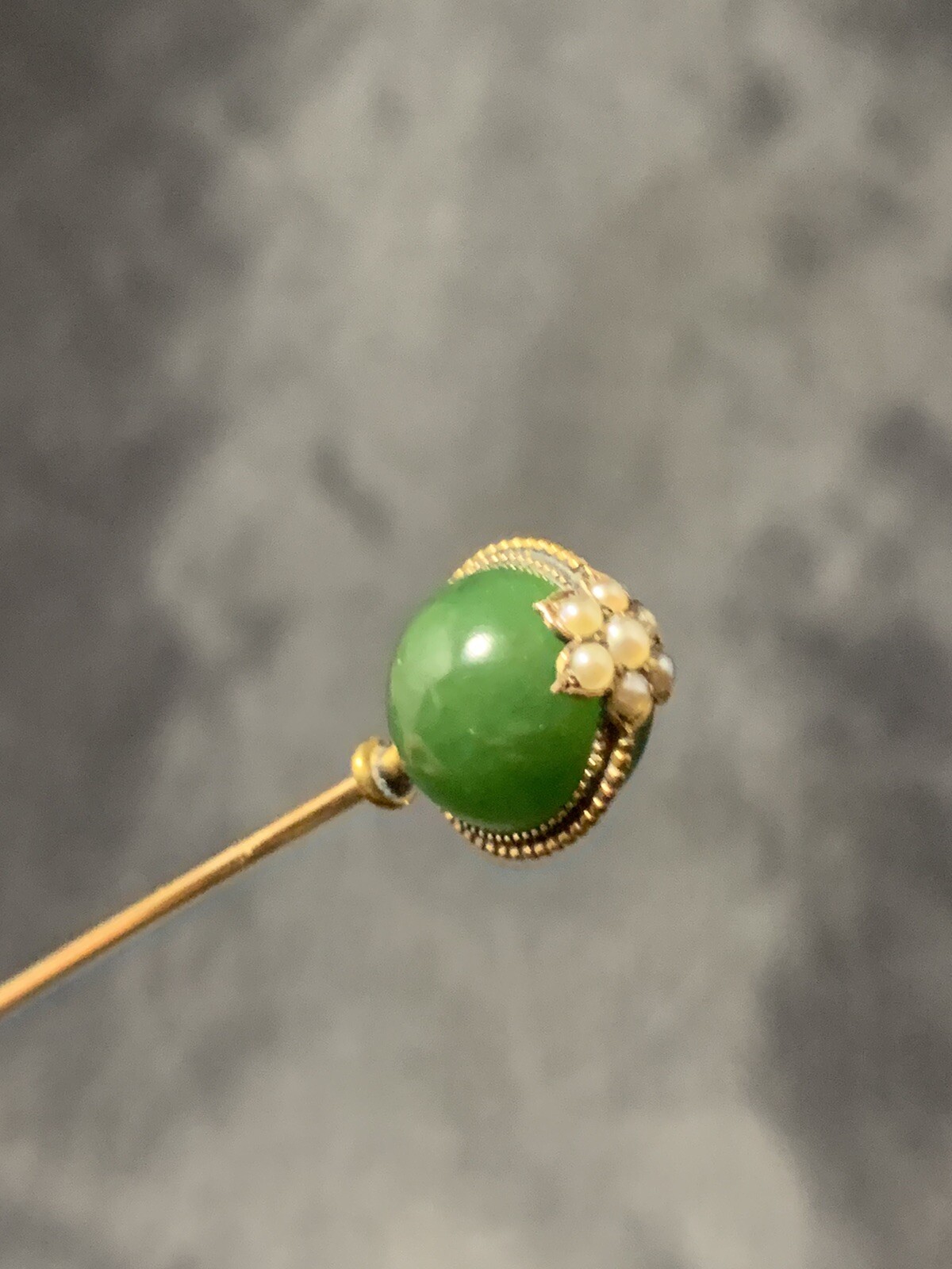 14k Jade Hat Pin with Pearls | eBay