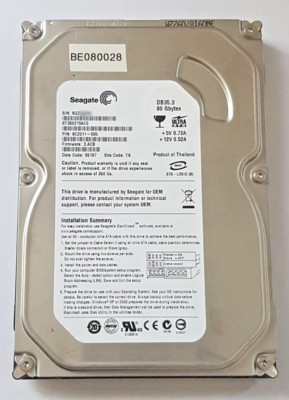 80 GB IDE Seagate DB35.3 ST380215ACE PATA 7200rpm 2MB HDD 3.5" intern ...