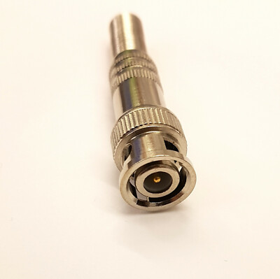 BNC MALE CONNECTOR CCTV CAT5 - NO SOLDER SPRING STRAIN RELIEF NICKEL ...