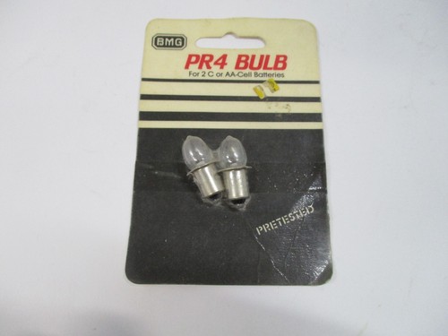 Vintage 2 Pack BMG Brand PR4 Flashlight Bulbs | eBay