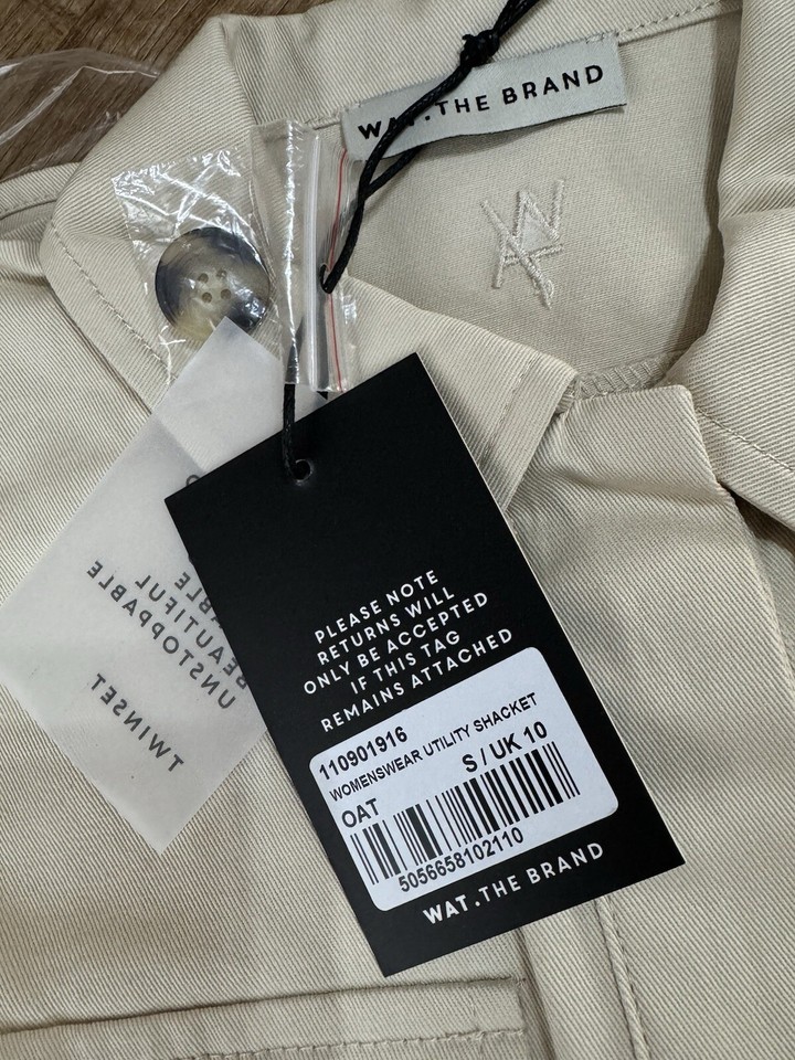WAT THE BRAND Women’s Oat Utility Overshirt/Jacket Size S UK 10 | eBay UK