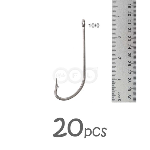 20pcs Fishing 34007 Hook Size 10/0 O' Shaughnessy Stainless Steel Forge ...