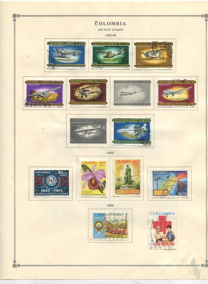 Columbia collection mounted on Scott album pages 500+ stamps 1940-1970 ...