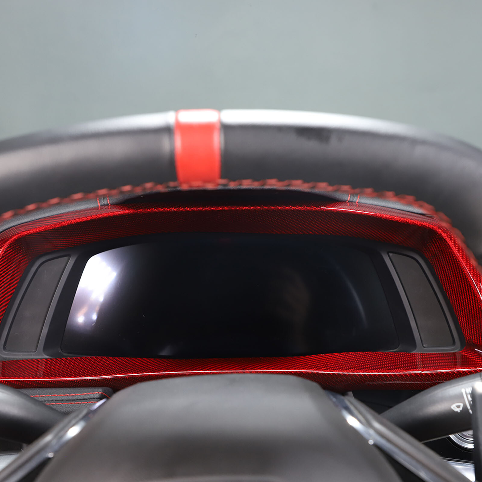 Red Carbon Fiber Speedometer Instrument Cluster Gauge Trim For Corvette ...