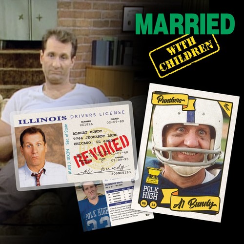 Al Bundy Football Card Gift Set - ID Card & Polk High #33 All-Star ...