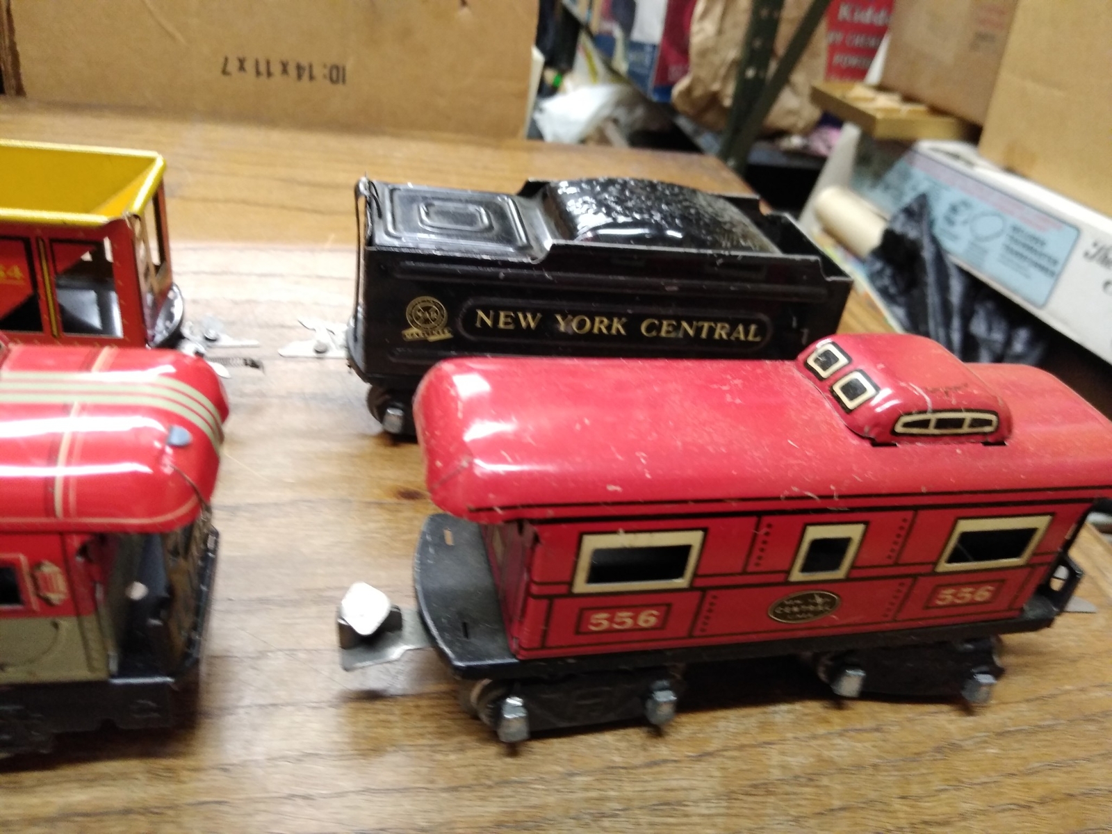 Vtg Marx Train Set 2 Steam Engines 10 Cars Layout Buildings Background ...