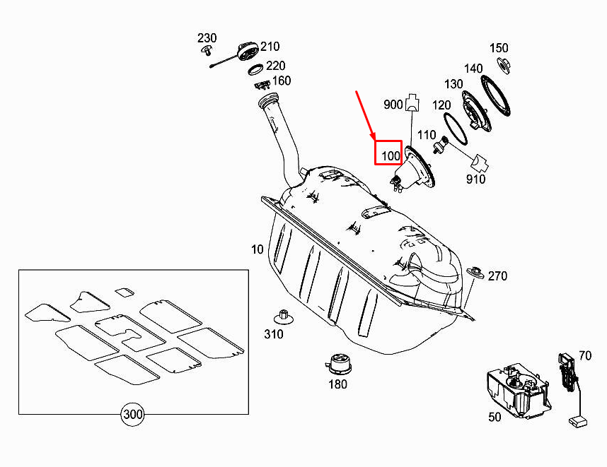 MERCEDES-BENZ SLK R172 Left Fuel Tank Filter Unit A1724700390 NEW ...