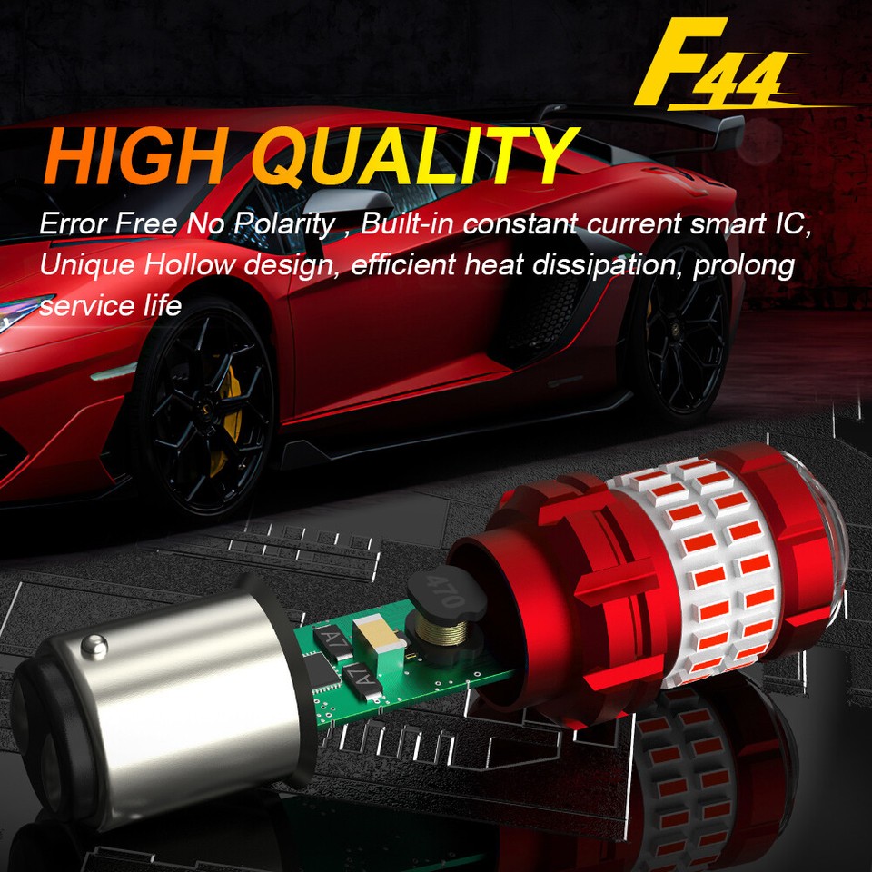 4x 1157 LED Strobe Flashing Safety Brake Stop Tail Parking Light Bulb ...