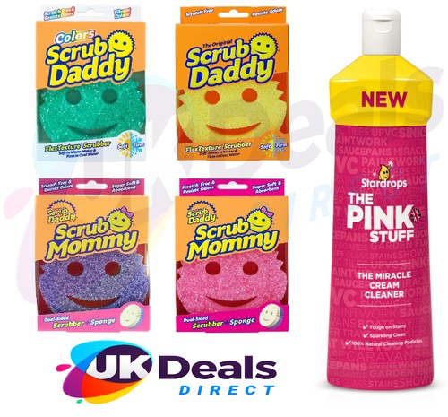 SCRUB DADDY SCRUBBER SPONGE PINK STUFF MIRACLE CLEANER PASTE SPRAY ...