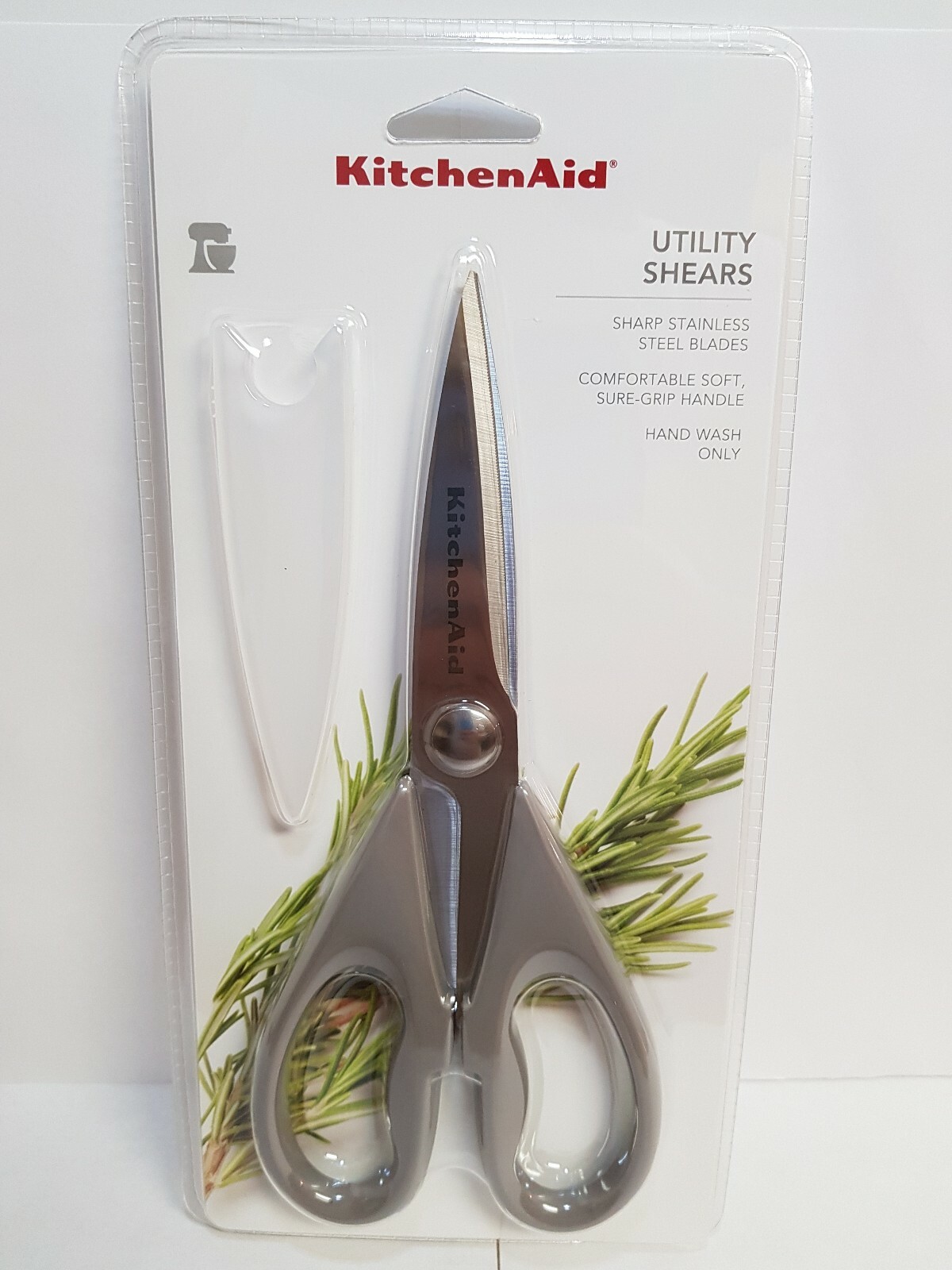 KITCHENAID ALL PURPOSE KITCHEN SHEARS SOFT GRIP GRAY STAINLESS NEW ...