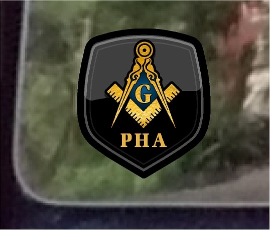 ProSticker 104 (One) 4" Masonic Freemason Shield PHA Decal Sticker ...