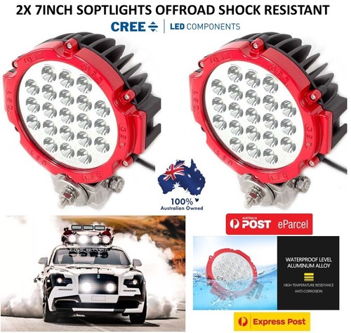 2X 7 INCH ROUND CREE LED CAR FOG SPOT LIGHT DRIVING LIGHTS 4X4 4WD OFF ...