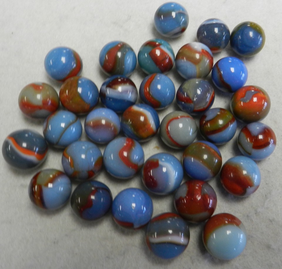 #17784m Vintage Group of 30 Peltier Glass Marbles .56 to .64 Inches | eBay