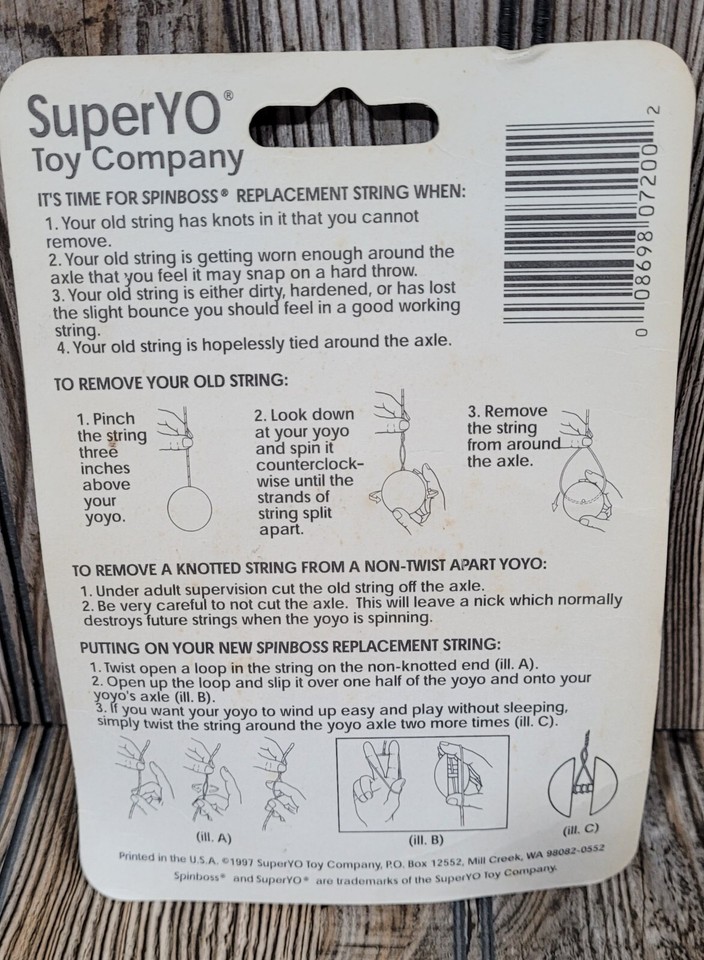 Super Yo Spinboss Yoyo - Pack of 5 100% Cotton Yo-Yo Replacement ...