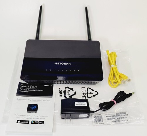 NETGEAR WiFi Smart Router R6220 AC1200 Dual Band Wireless Black TESTED ...