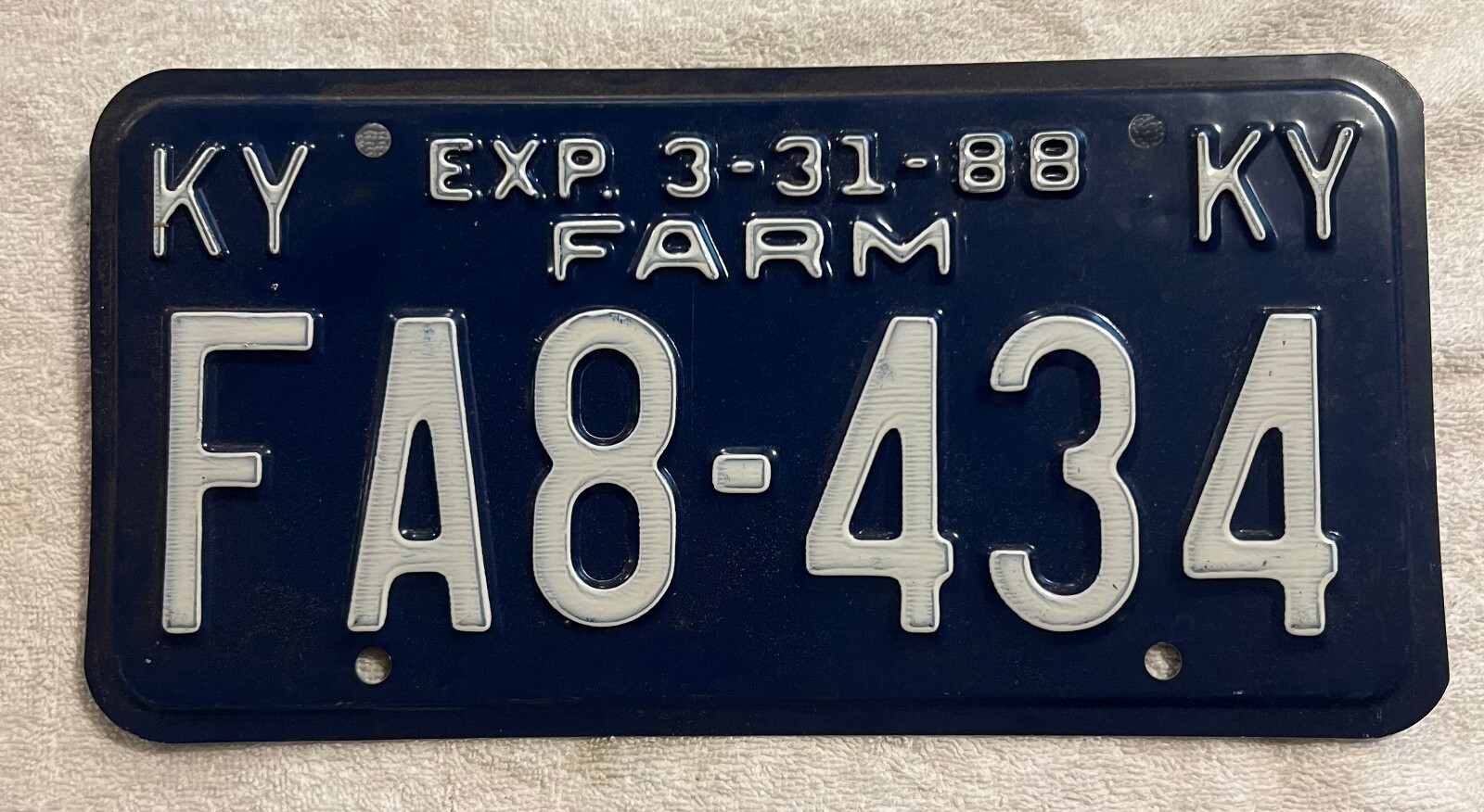 LICENSE PLATES KENTUCKY FARM FA8-434 1988 | eBay