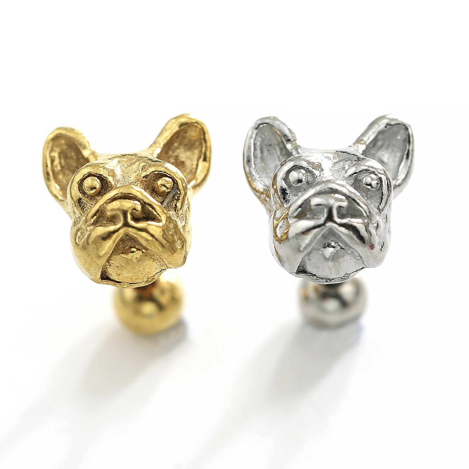 Cute BULLDOG Puppy Dog Ear Cartilage Helix Tragus Stud Ring Bar ...
