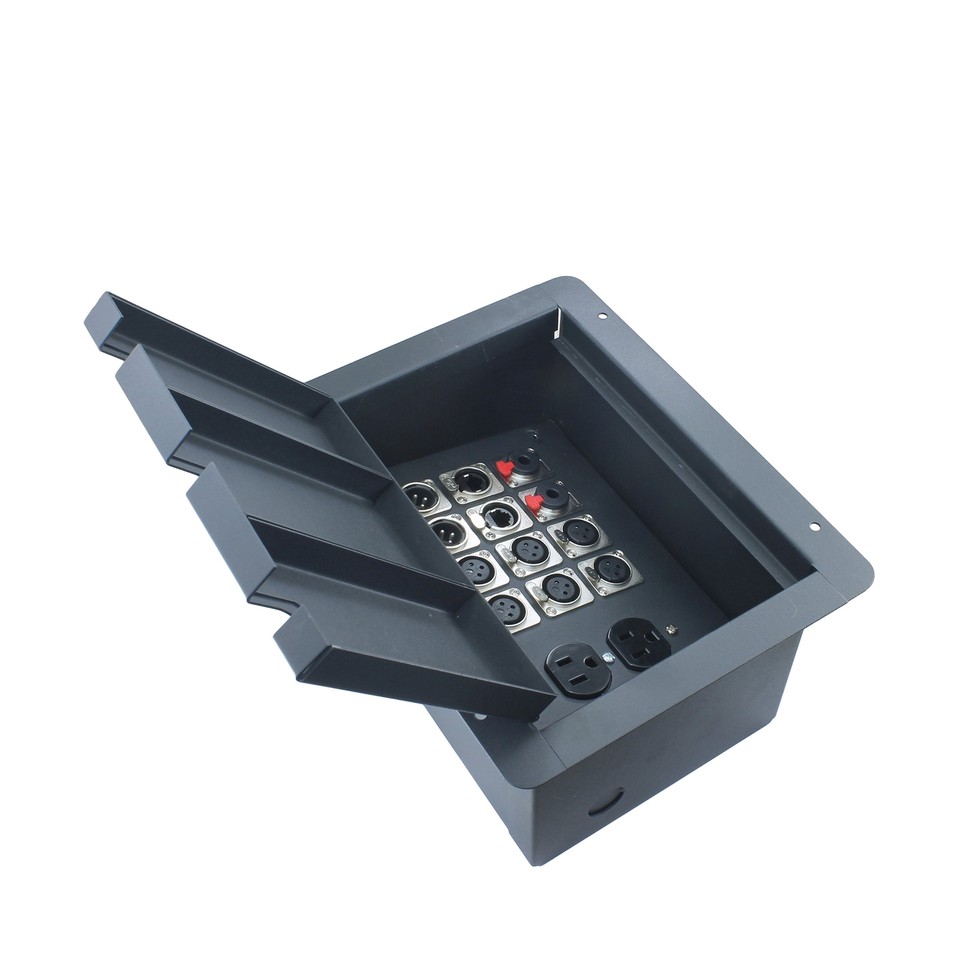 FBL12+AC Recessed Floor Box With 6 XLR Female, 2 XLR Male, 2 Ethernet ...