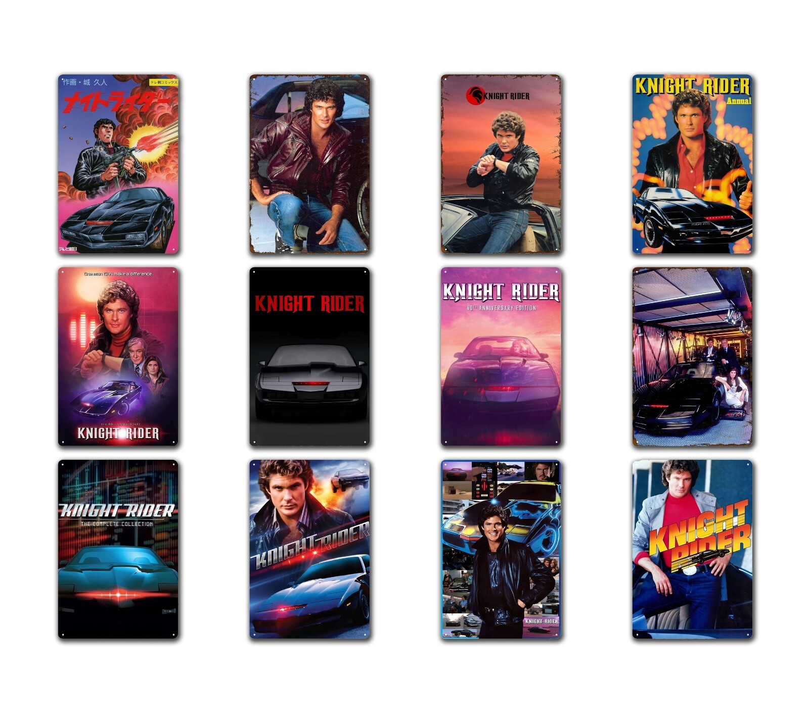 Knight Rider Retro Tv Series Metal Posters Tin Sign Wall Decor 20x30cm ...