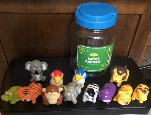 Boley Safari Animals Set, 12 Piece Learning Loot box In Bucket ...