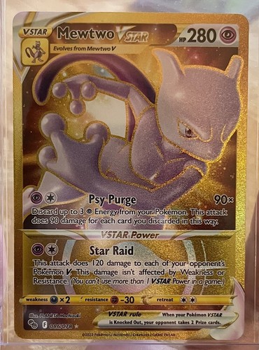2022 Pokémon GO TCG - Mewtwo VSTAR #086/078 Gold Secret Rare - NM/MT | eBay