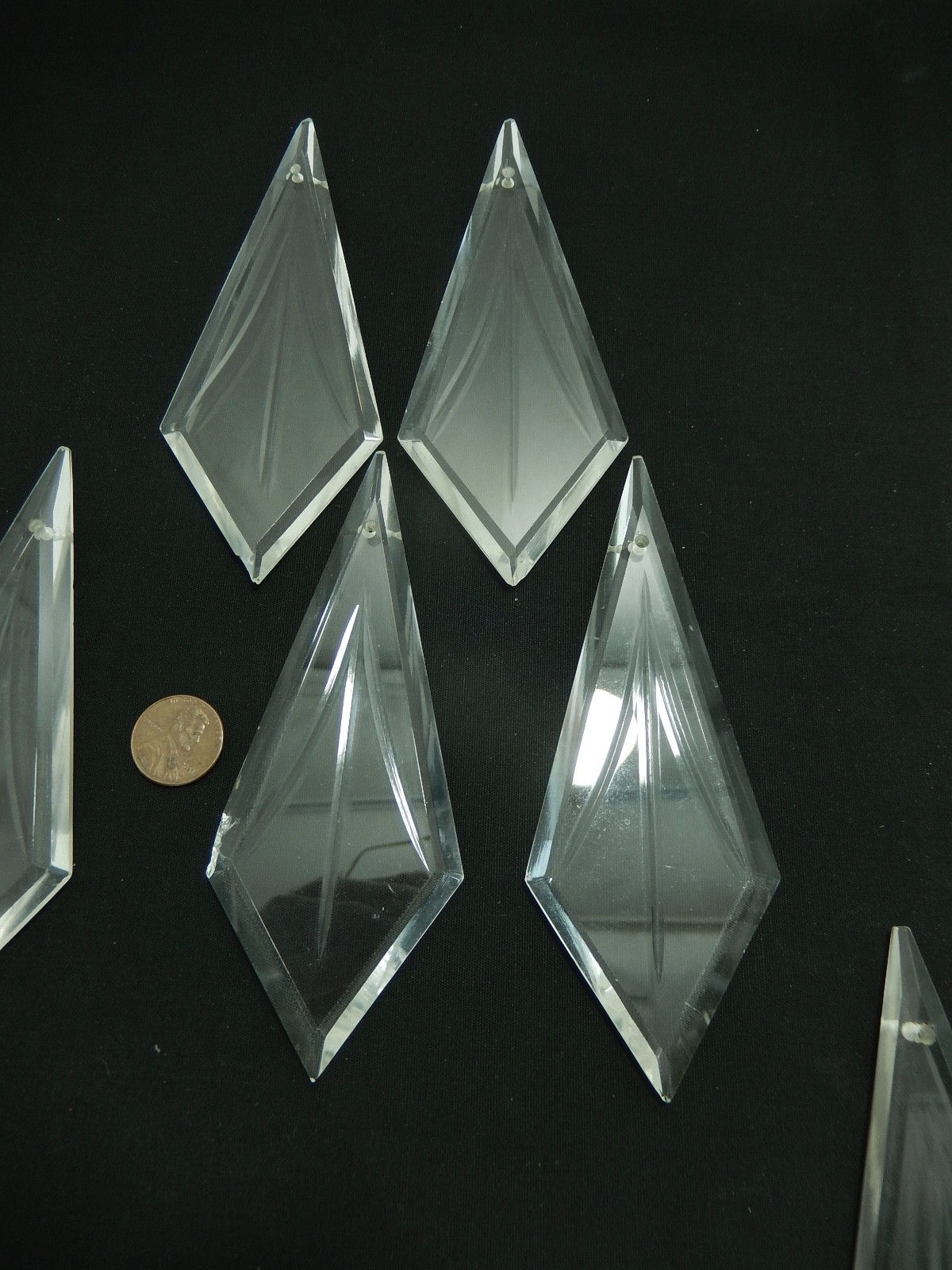 Set of 8 Large Vintage Elongated Diamond-Shaped Prisms. 123mm. Nice Set ...
