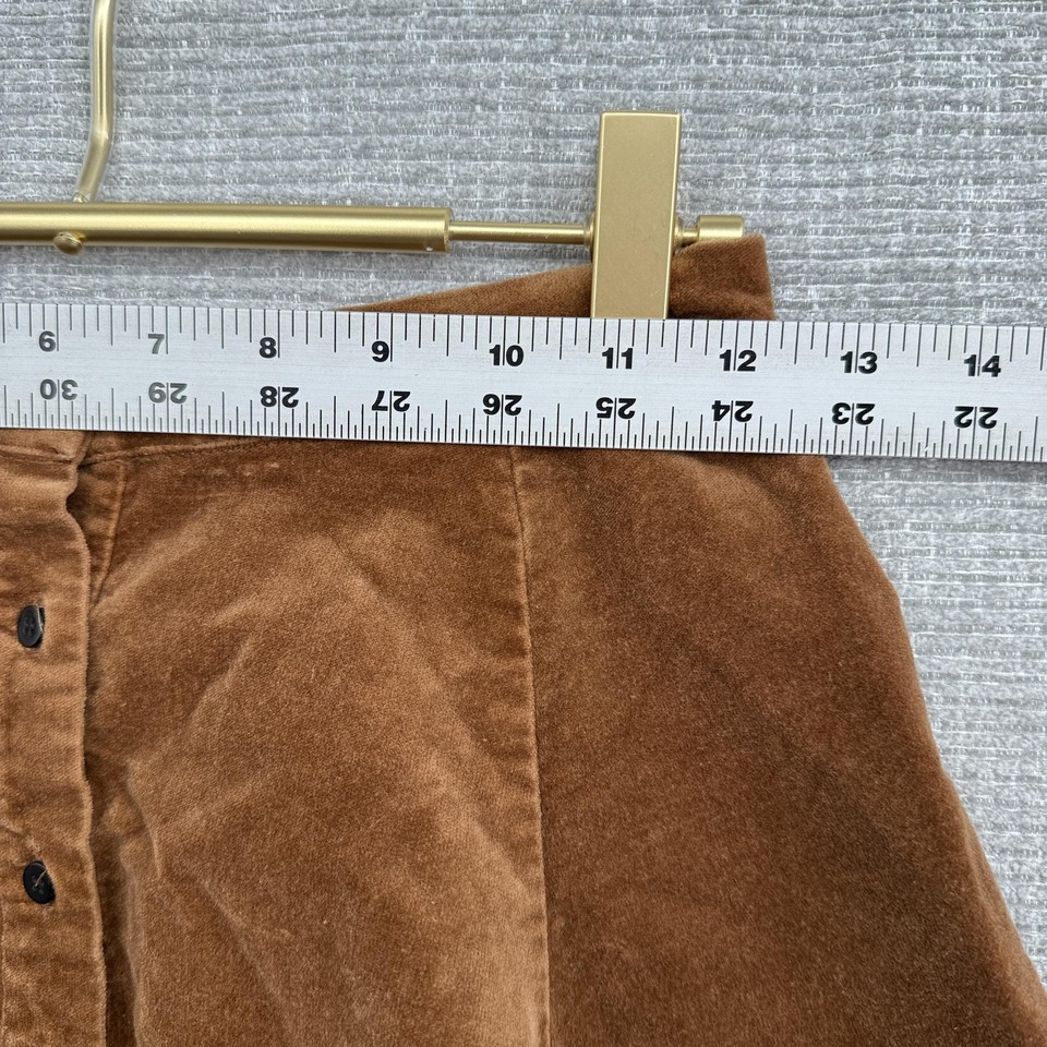 Brandy Melville Skirt Womens Small Brown Corduroy Button Front A-Line ...