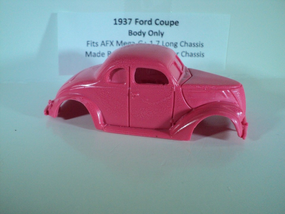 HO scale Slot Car Custom Resin body only 1937 Neon Red Ford Coupe Fits ...