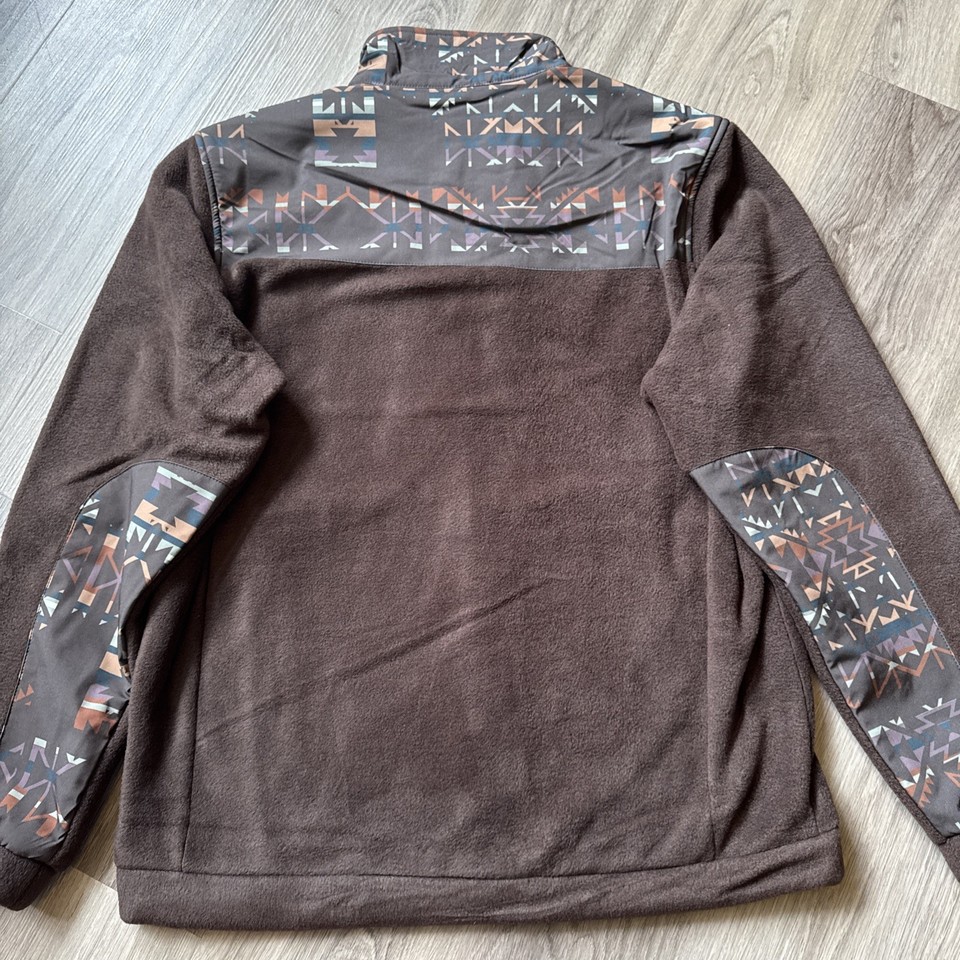 New With Tags HOOEY TECH FLEECE JACKET" BROWN/AZTEC Size Large | eBay