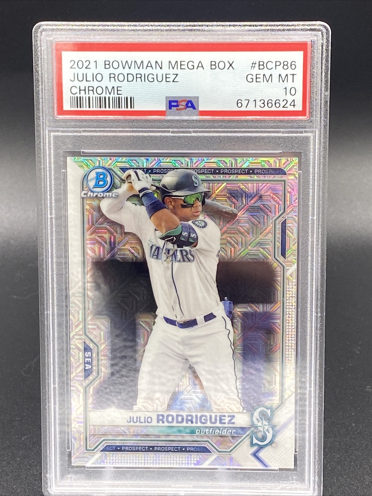 JULIO RODRIGUEZ 2021 Bowman Mega Box Chrome Mojo Refractor #BCP86 RC ...