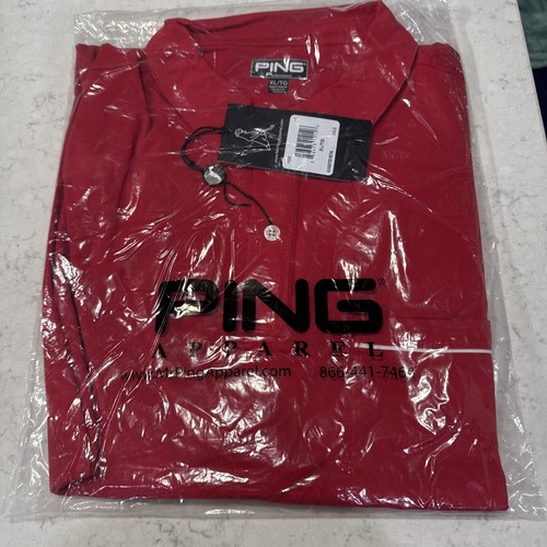 NEW Ping Polo Shirt Mens Extra Large Pocket Front Golf Red Performance | eBay