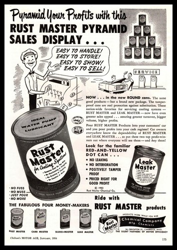 1954 Rust Master Chemical Co Cambridge MA Pyramid Sales Display Vintage ...