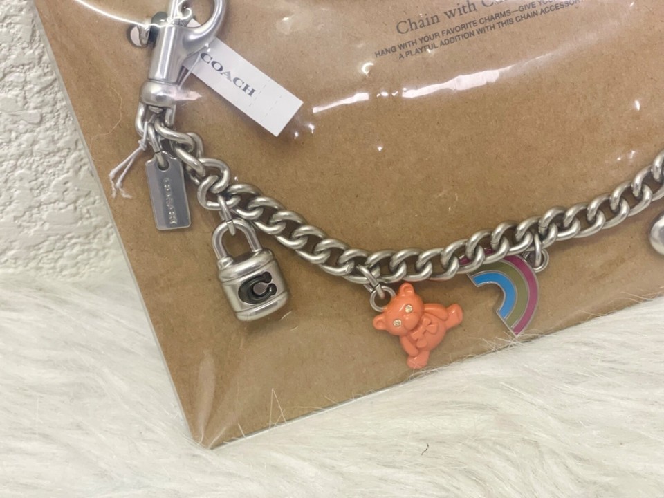 Coach Motif Extension swagger Chain with Charms Gold/Sliver Limited | eBay