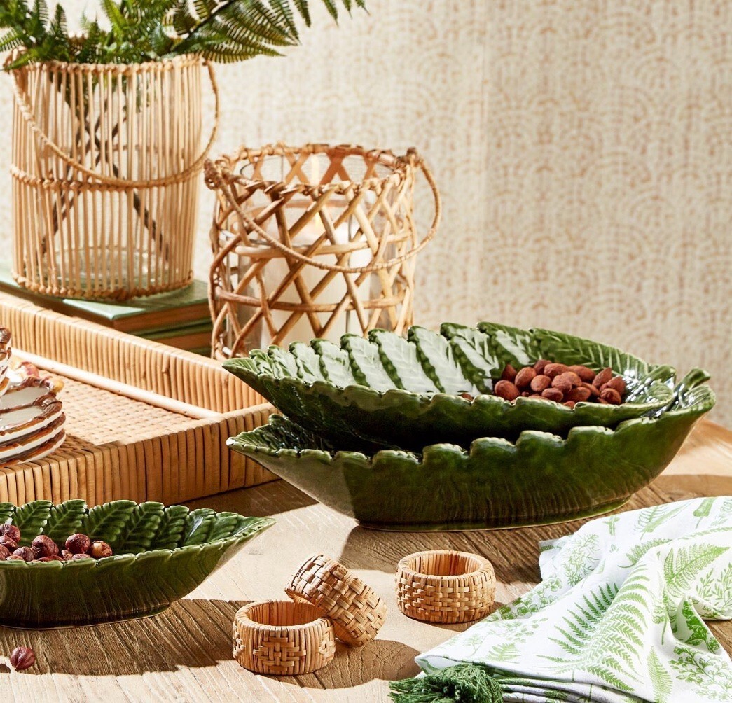 Two's Company Set of 3 Fern Leaf Tid Bit Plates | eBay