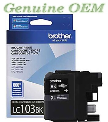 LC103BK/LC-103BK Original OEM Brother LC103 Ink Cartridge, Black High ...