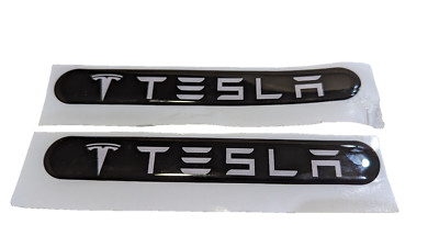 Tesla Model S 3 X Y EPOXY Decal sticker emblem logo pair mirror caliper ...