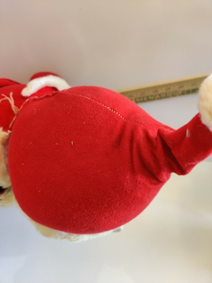Vintage Rushton Santa Clause Rubber Face And Boots Mitten Hands Plush ...